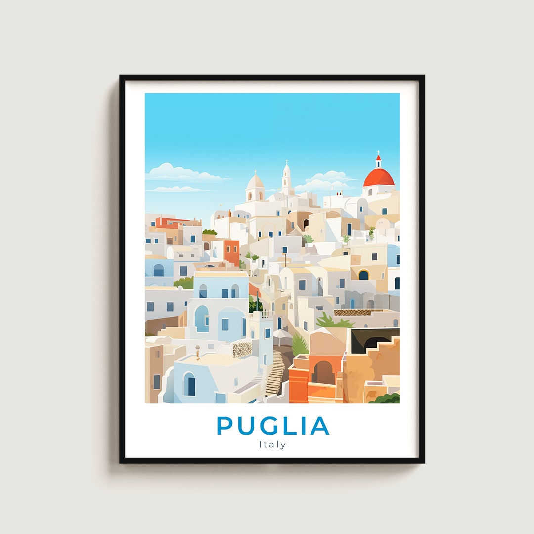 Puglia Travel Poster Wall Art Gift Italy Travel Print Gift Home Decor ...