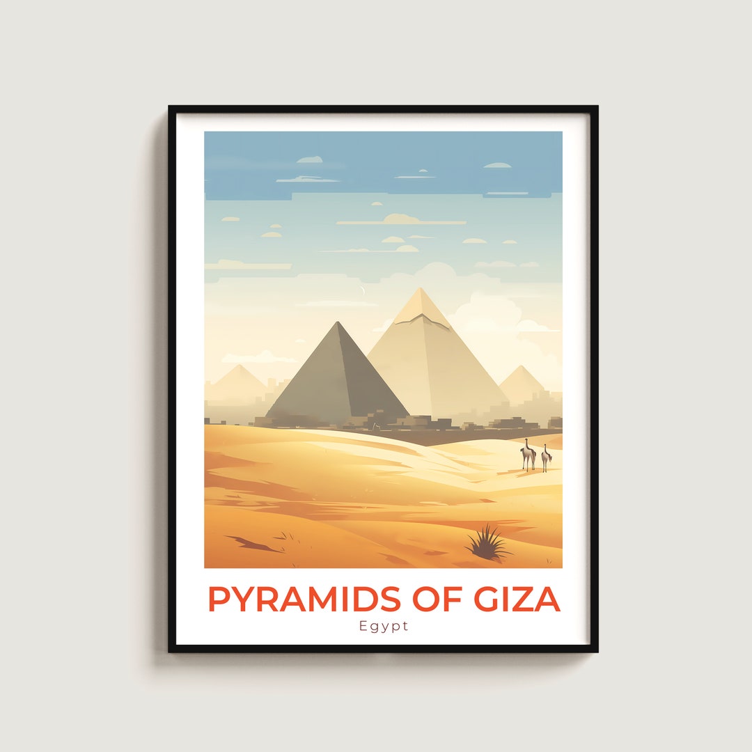 Pyramids of Giza Travel Print Wall Art Gift Egypt Travel Poster Gift ...