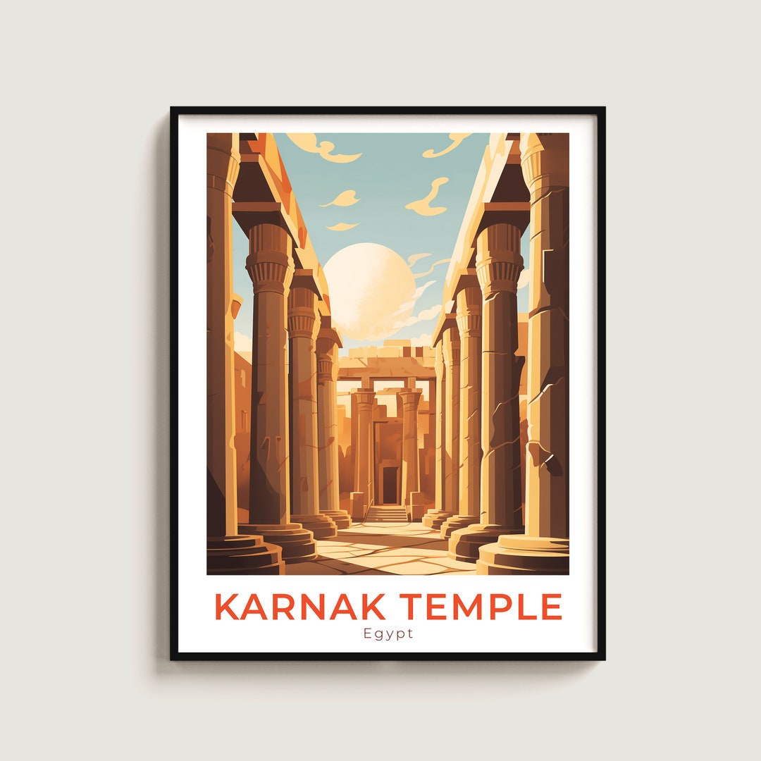 Karnak Temple Travel Print Wall Art Gift Egypt Travel Poster Gift Home ...