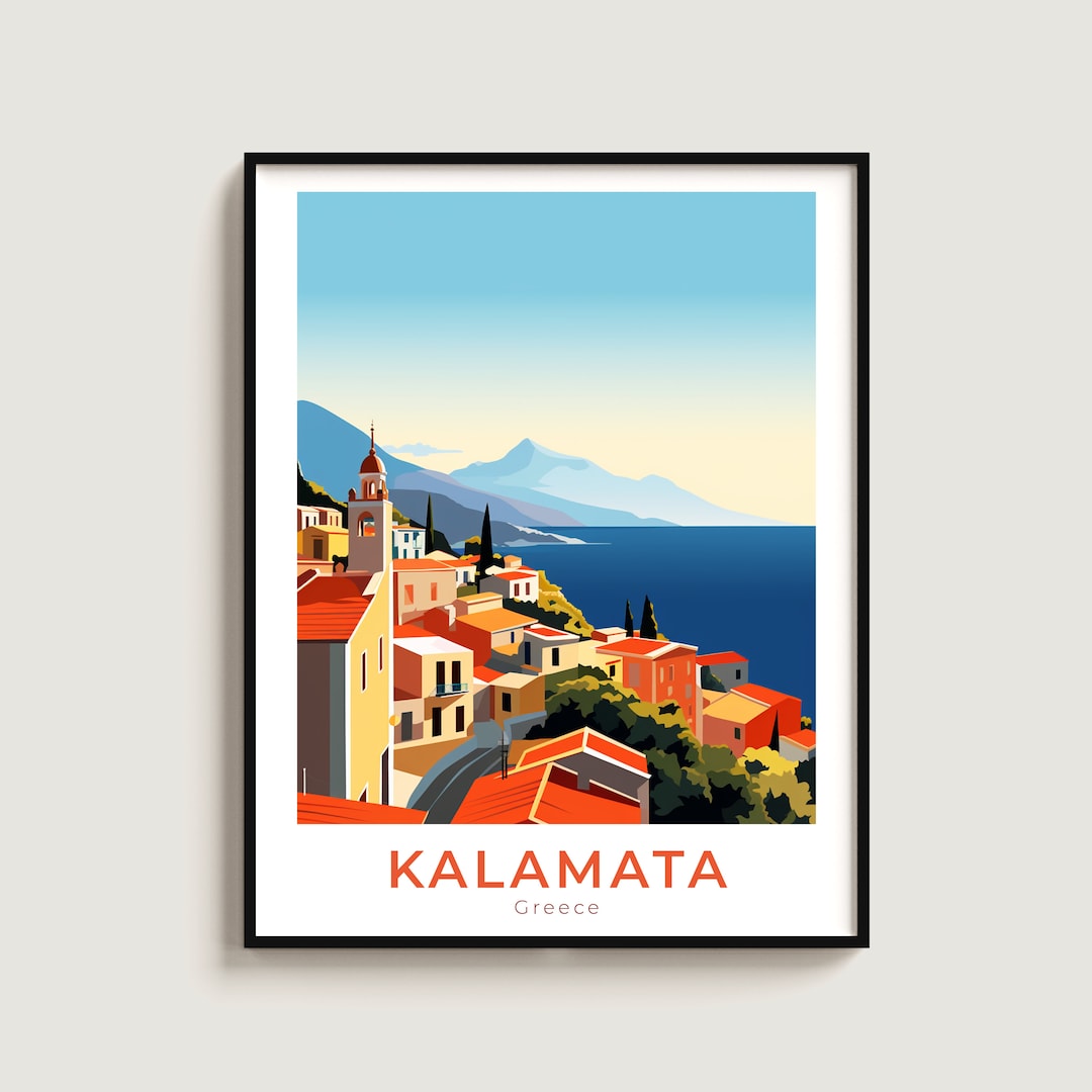 Kalamata Travel Poster Wall Art Gift Greece Travel Print Gift Home Decor Lovers Wall Hanging - Etsy