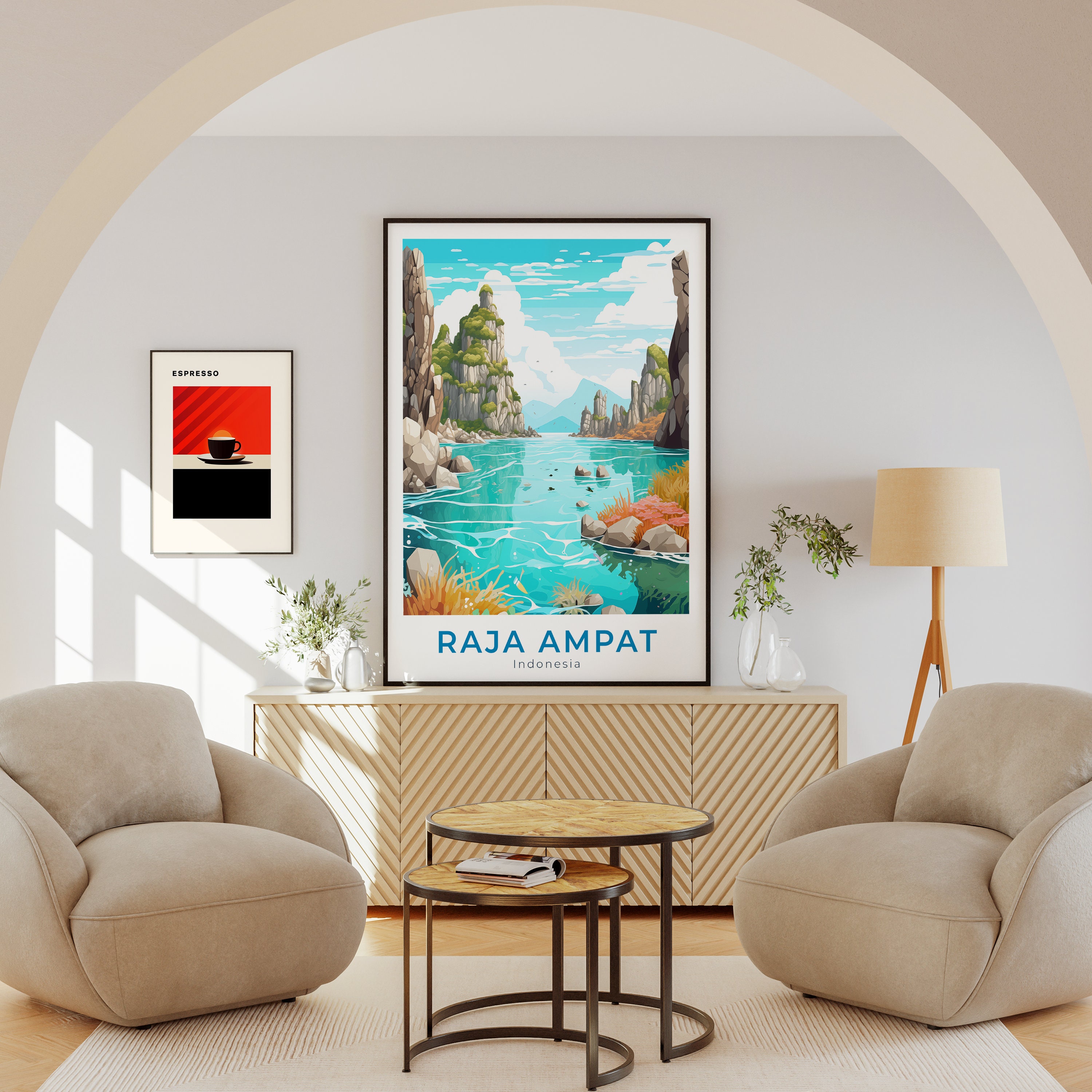 Raja Ampat Travel Poster Wall Art Gift Indonesia Travel Print Gift Home ...