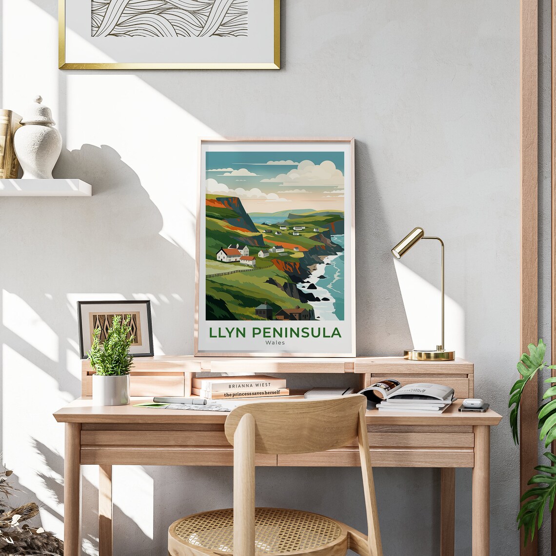 Lynn Peninsula Travel Print Wall Art Gift Wales Travel Poster Gift Home ...