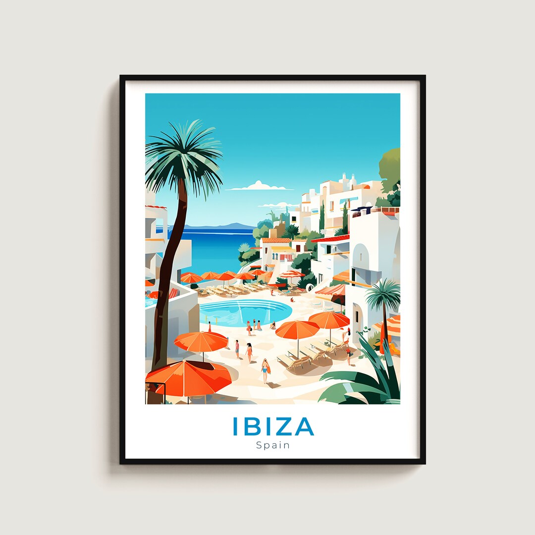 Ibiza Travel Poster Wall Art Gift Spain Travel Print Gift Home Decor Lovers Wall Hanging - Etsy