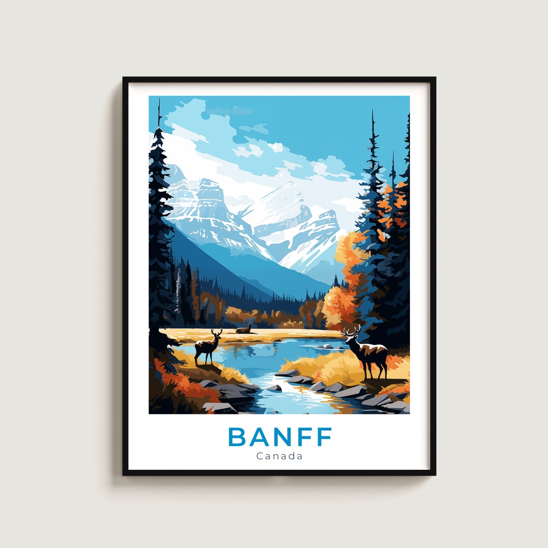 Banff National Park Travel Print Wall Art Gift Canada Travel Poster ...
