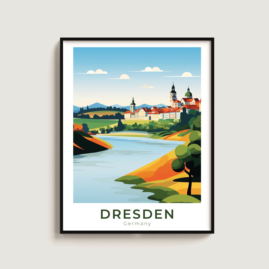 Dresden Travel Poster Wall Art Gift Germany Travel Print Gift Home ...