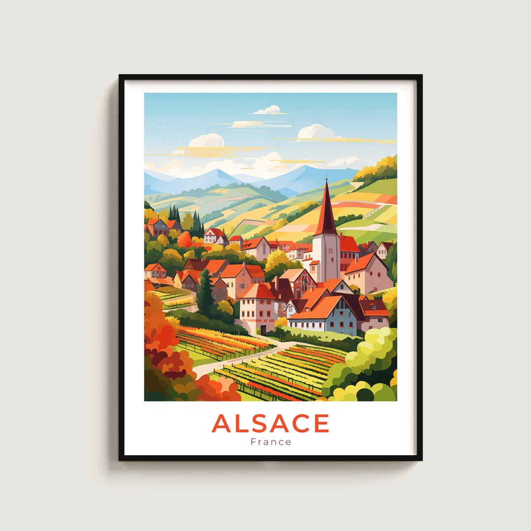 Alsace Travel Poster Wall Art Gift France Travel Print Gift Home Decor ...