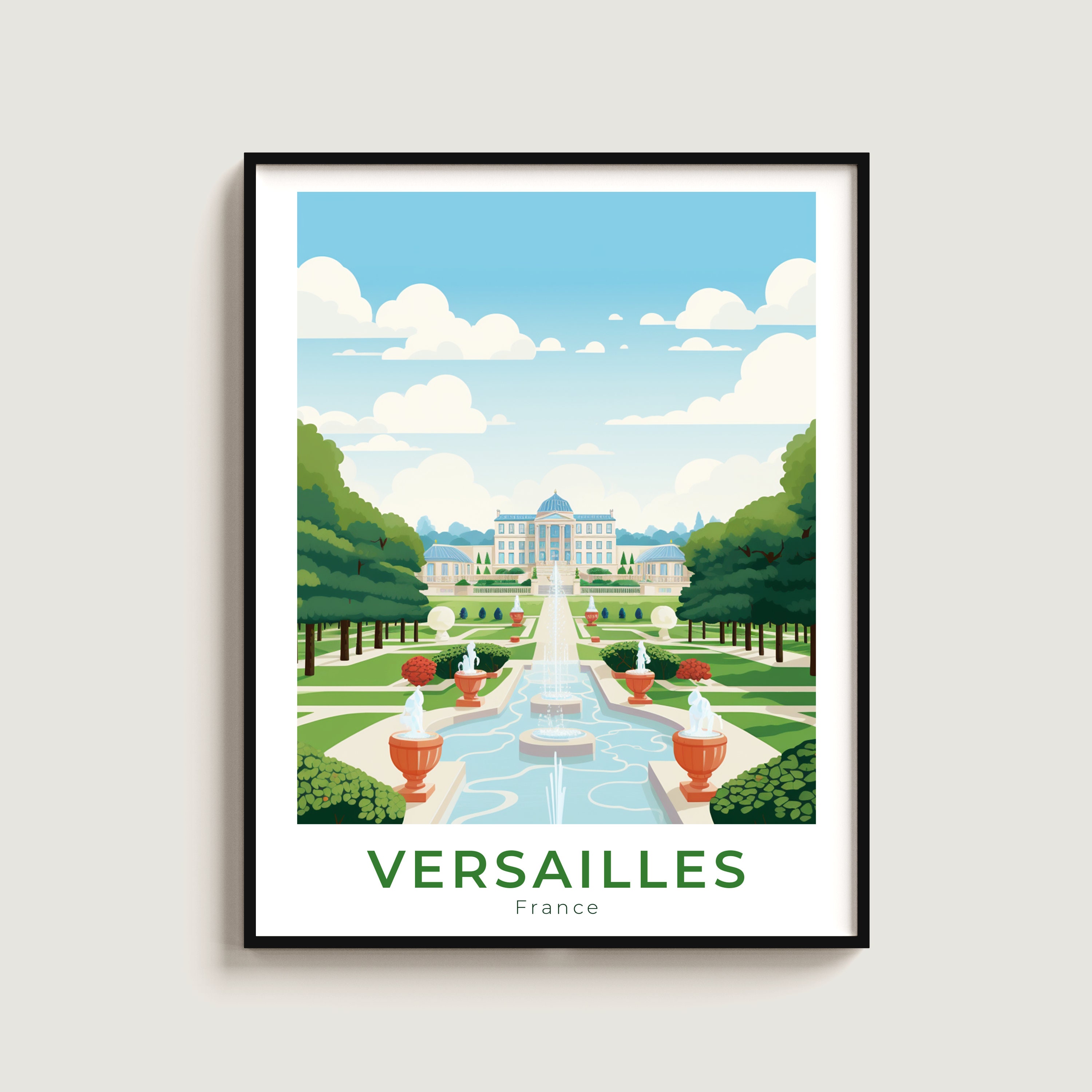Versailles Travel Poster Wall Art Gift France Travel Print Gift Home ...