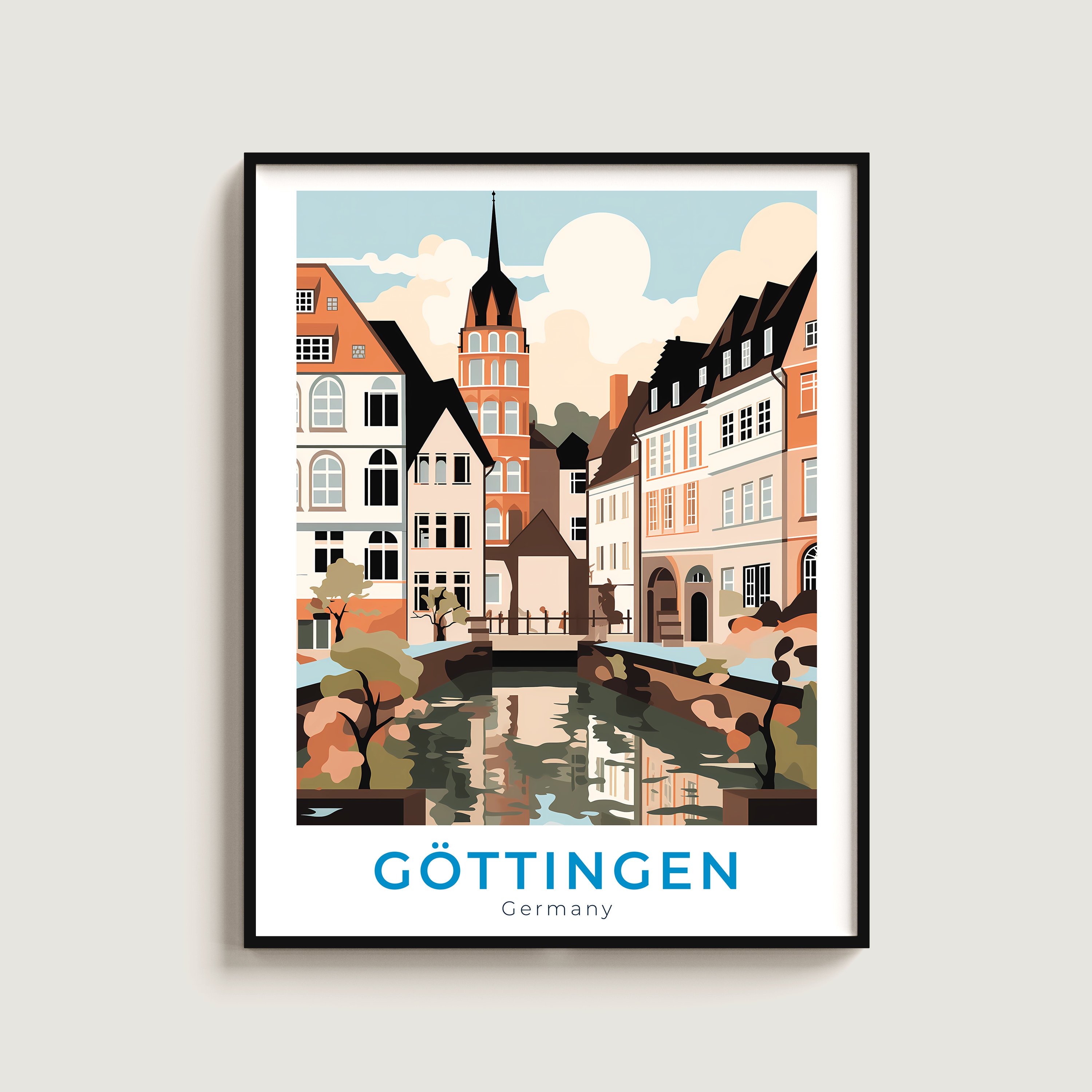 Göttingen Travel Print Wall Art Gift Germany Travel Poster Gift Home ...