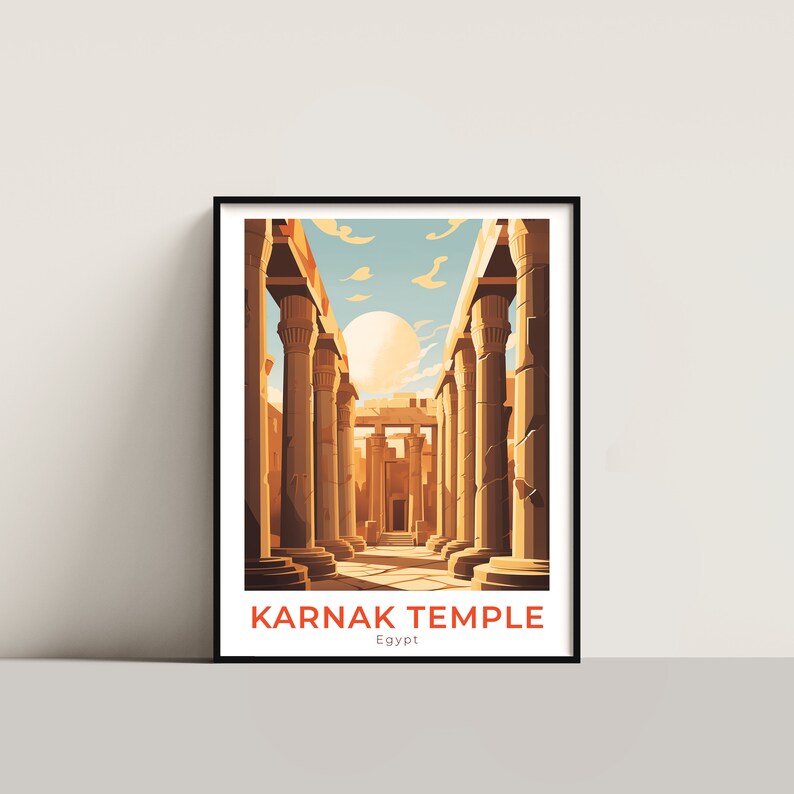 Karnak Temple Travel Print Wall Art Gift Egypt Travel Poster Gift Home ...