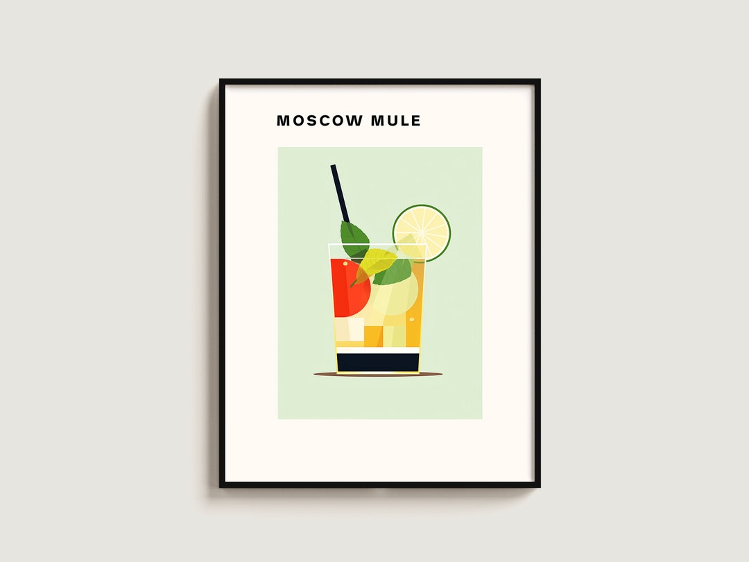 Moscow Mule Poster Cocktail Gift Cocktail Lovers Retro Print Gift ...