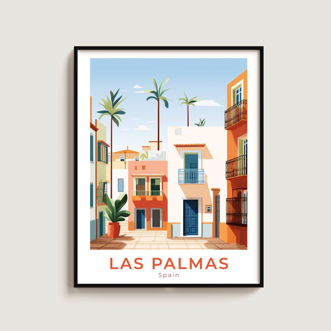 Las Palmas Travel Poster Wall Art Gift Spain Travel Print Gift Home ...