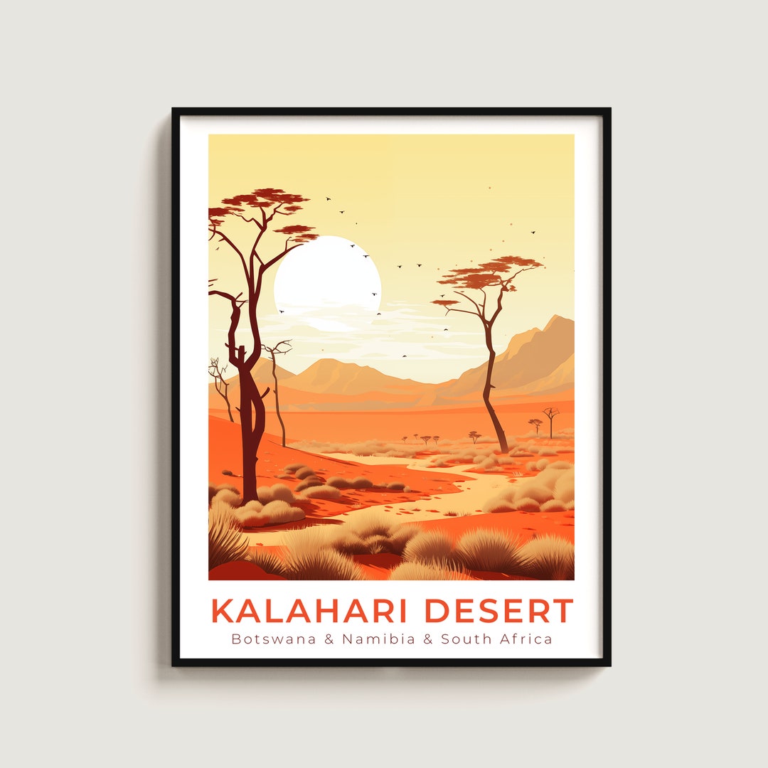 Kalahari Desert Travel Print Wall Art Gift Botswana/Namibia/South A ...