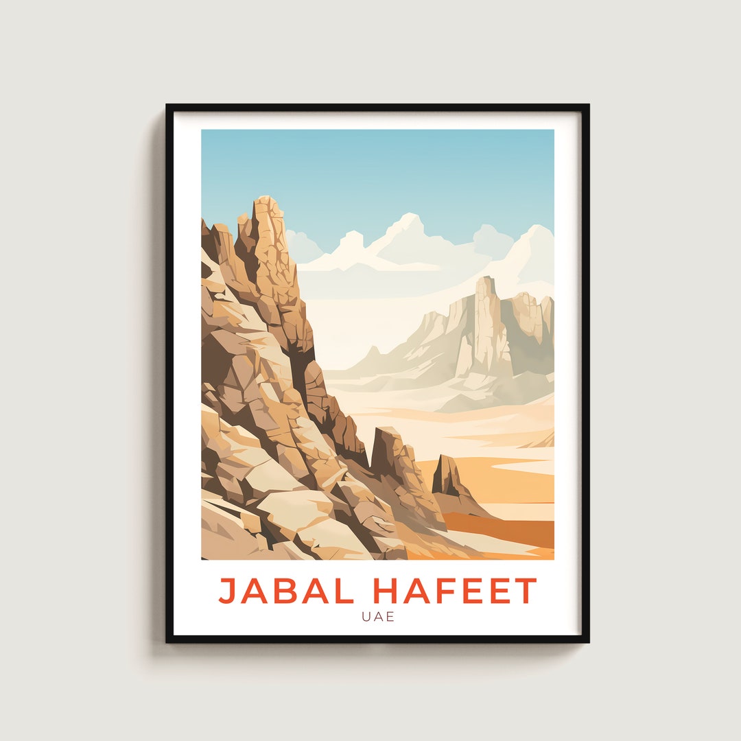 Jabal Hafeet Travel Print Wall Art Gift UAE Travel Poster Gift Home ...
