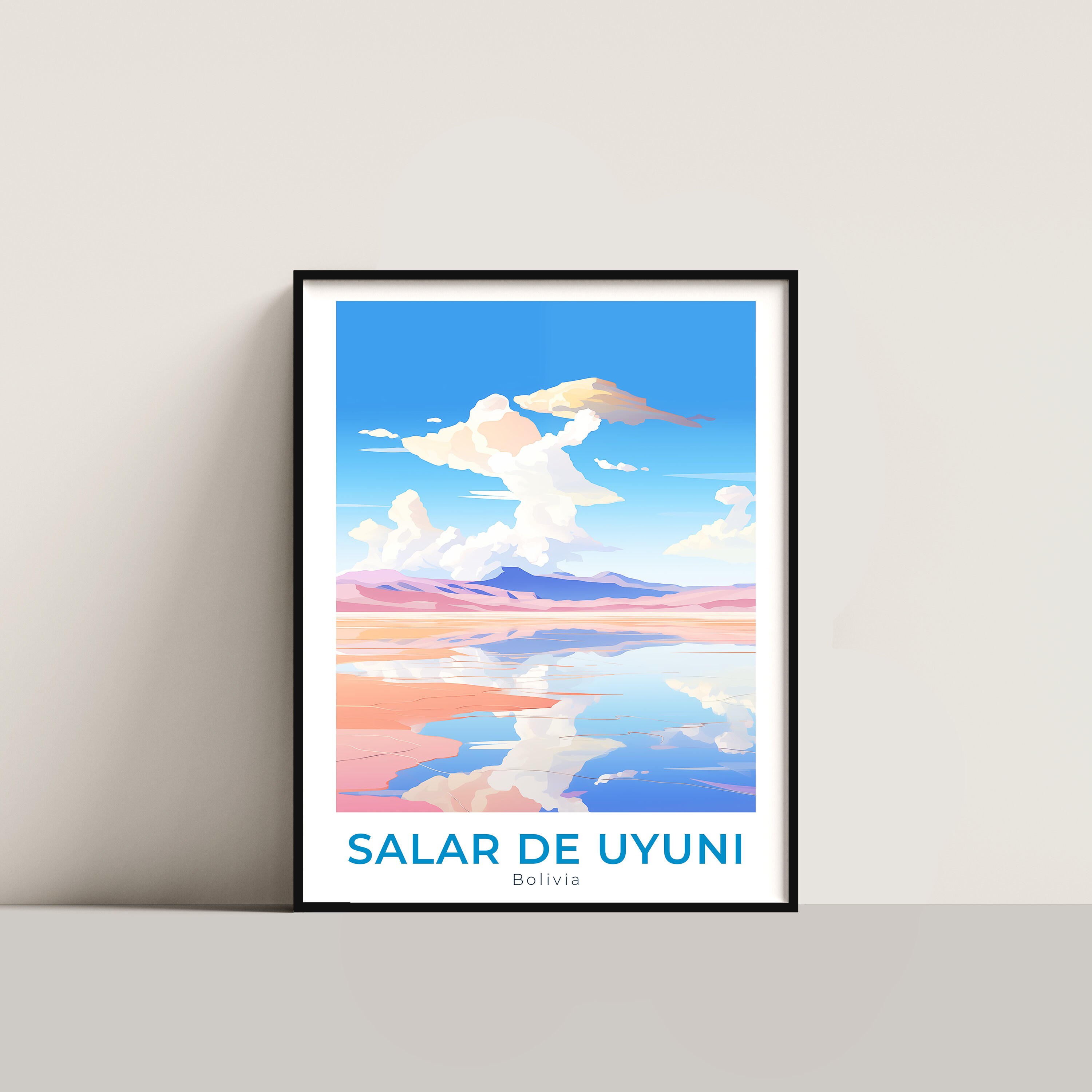 Salar De Uyuni Travel Print Wall Art Gift Bolivia Travel Poster Gift ...
