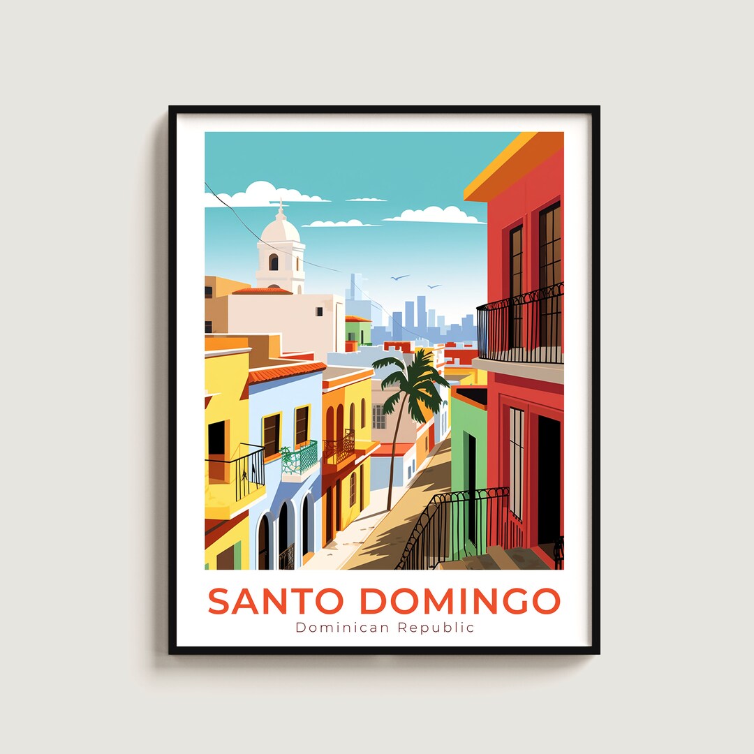 Santo Domingo Travel Poster Wall Art Gift Cathedral. Rep. Travel Print ...