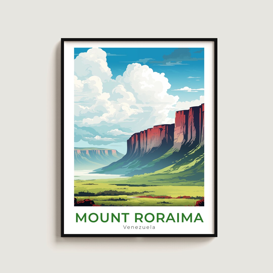 Mount Roraima Travel Print Wall Art Gift Venezuela Travel Poster Gift ...