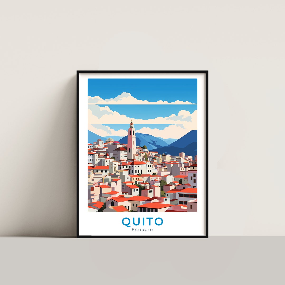 Quito Travel Poster Wall Art Gift Ecuador Travel Print Gift Home Decor ...
