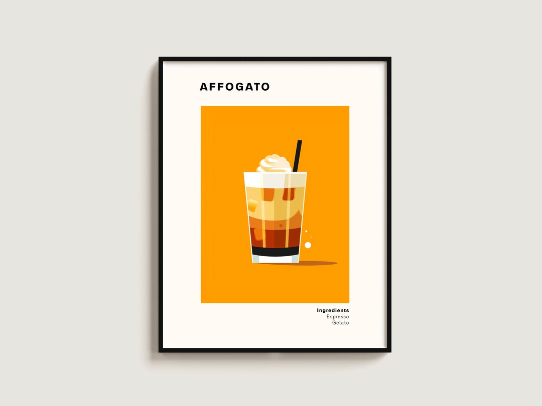 Affogato Coffee Poster Gift Coffee Lover Art Kitchen Gift Art Coffee ...