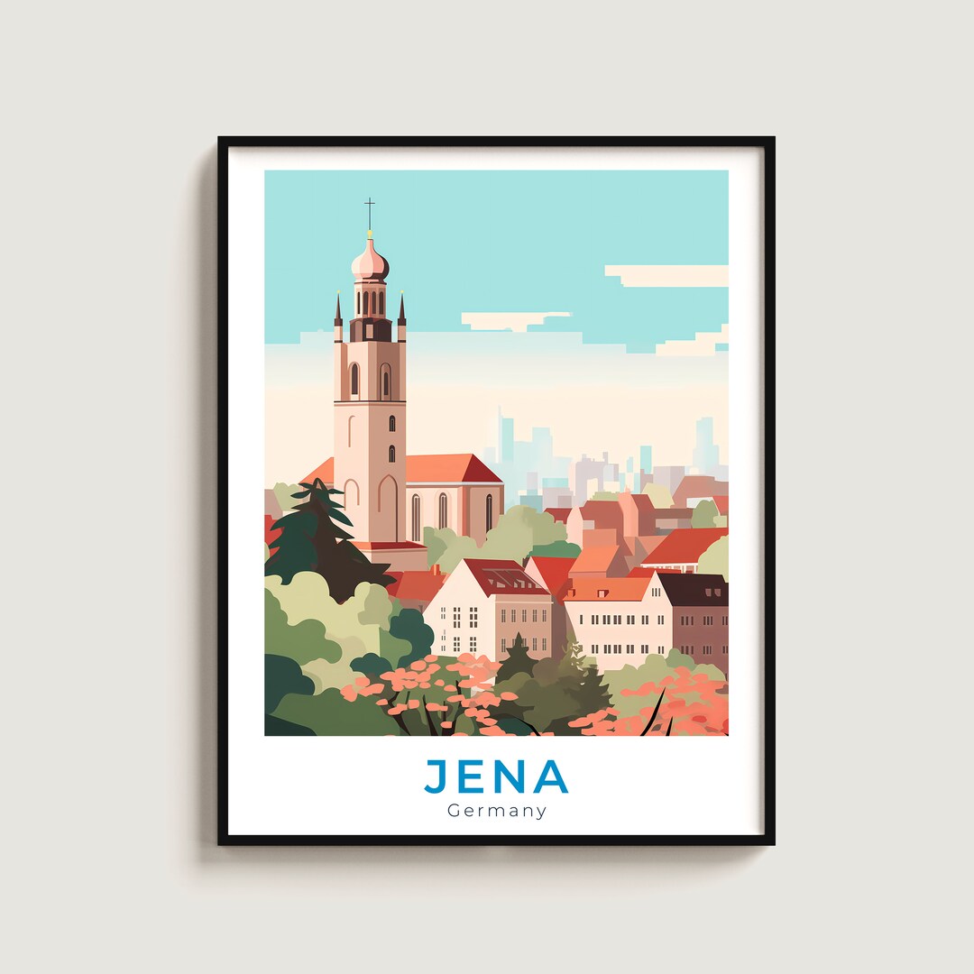 Jena Travel Print Wall Art Gift Germany Travel Poster Gift Home Decor ...