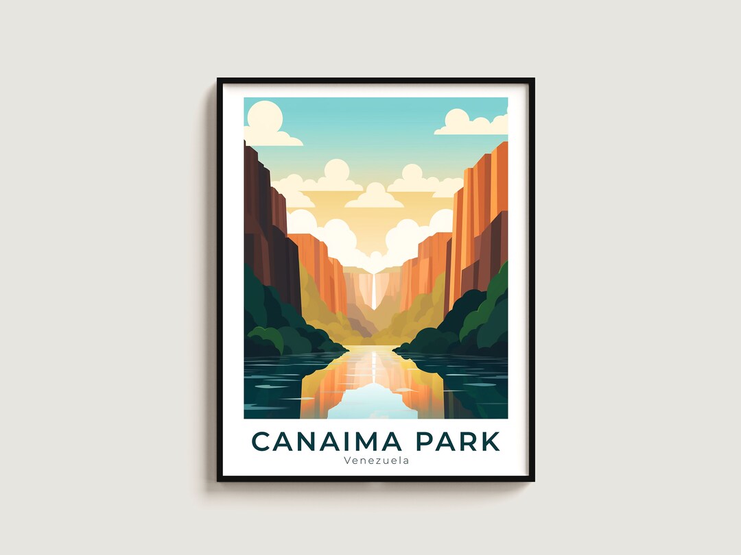 Canaima Park Travel Poster Wall Art Gift Venezuela Travel Print Gift ...