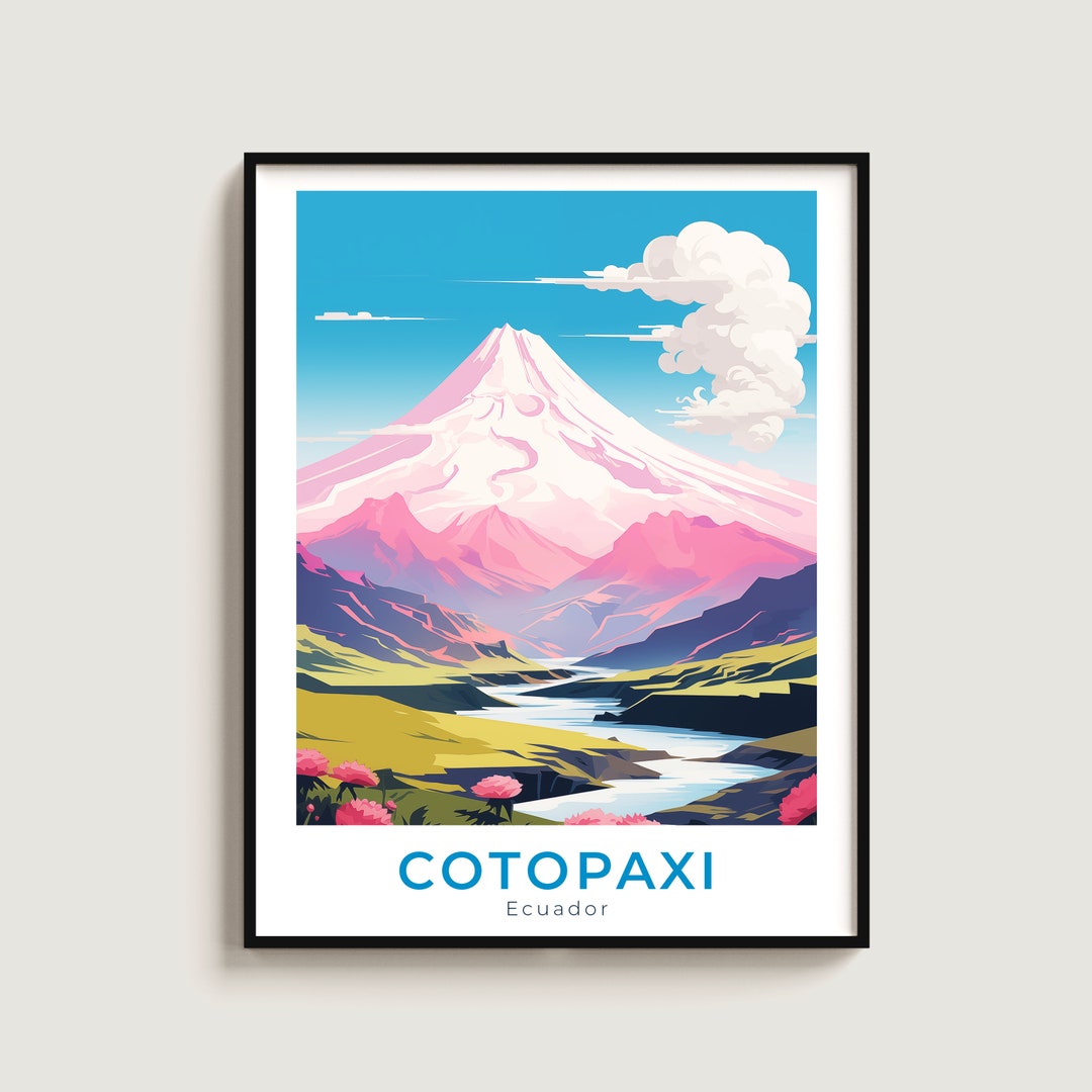 Cotopaxi Travel Print Wall Art Gift Ecuador Travel Poster Gift Home ...
