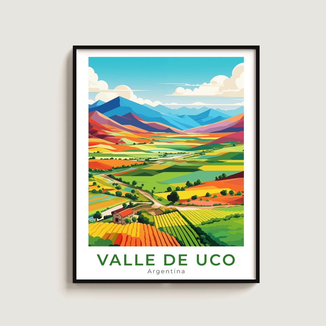 Valle De Uco Travel Poster Wall Art Gift Argentina Travel Print Gift ...