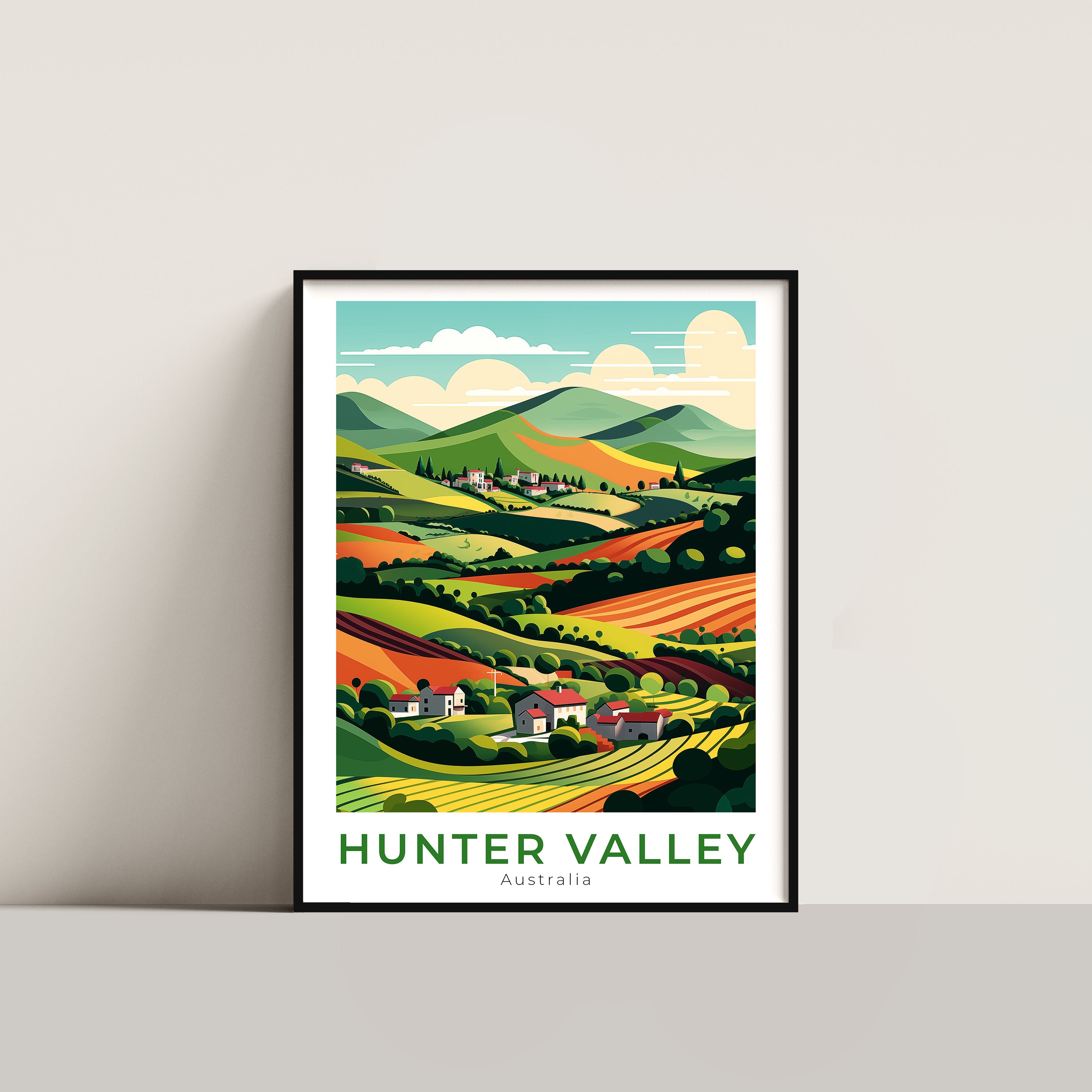 Hunter Valley Travel Poster Wall Art Gift Australia Travel Print Gift ...