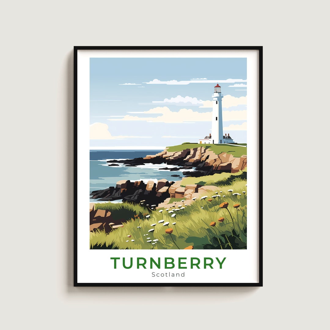 Turnberry Travel Print Wall Art Gift Scotland Travel Poster Gift Home ...