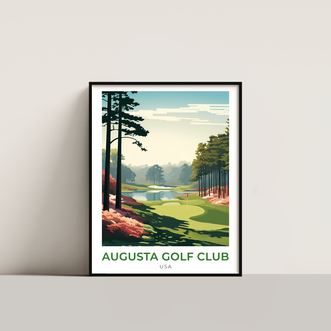 Augusta National Golf Club Travel Print Wall Art Gift USA Travel Poster ...