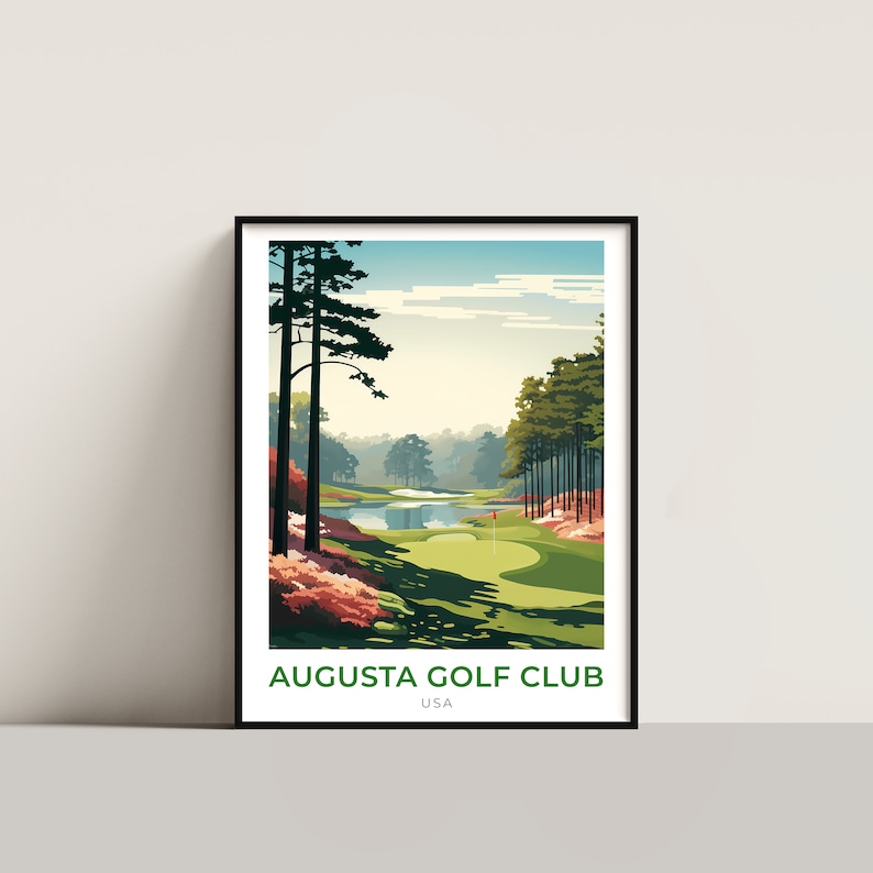 Augusta National Golf Club Travel Print Wall Art Gift USA Travel Poster ...