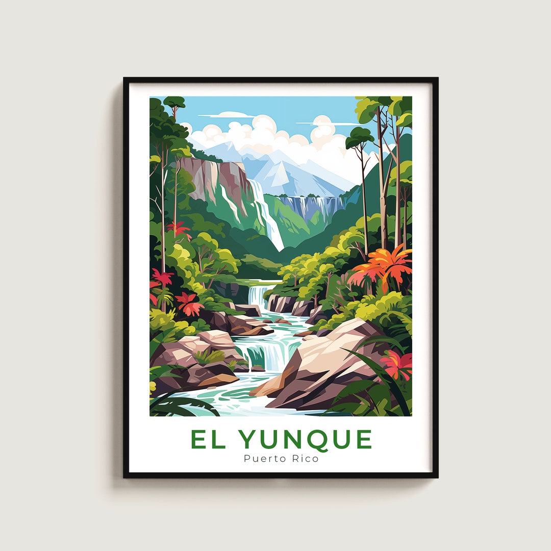 El Yunque Travel Print Wall Art Gift Puerto Rico Travel Poster Gift ...
