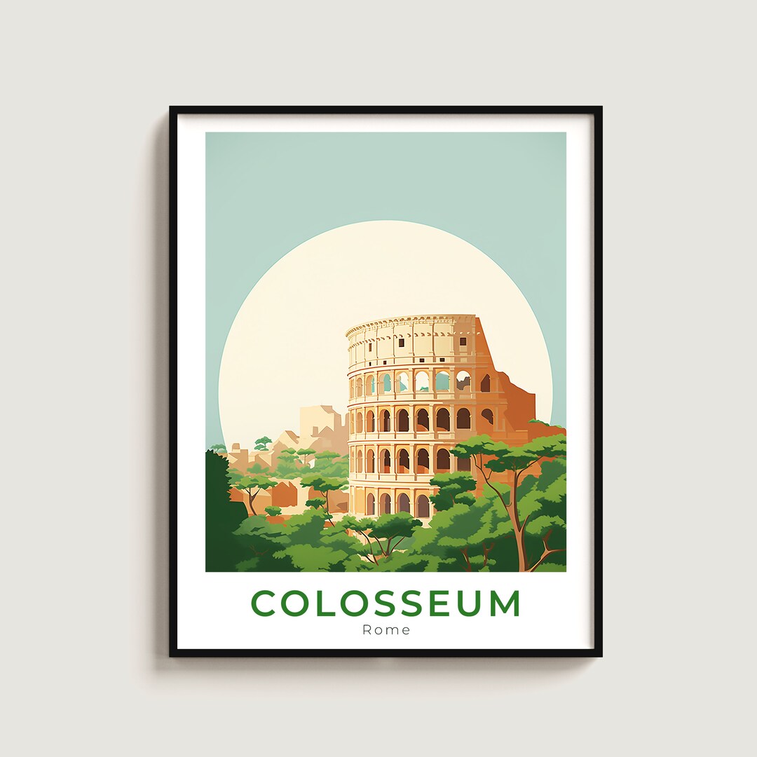 Colosseum Travel Poster Wall Art Gift Rometravel Print Gift Home Decor ...