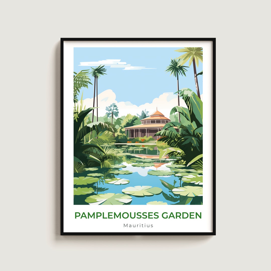 Pamplemousses Botanical Garden Travel Print Wall Art Gift Mauritius ...