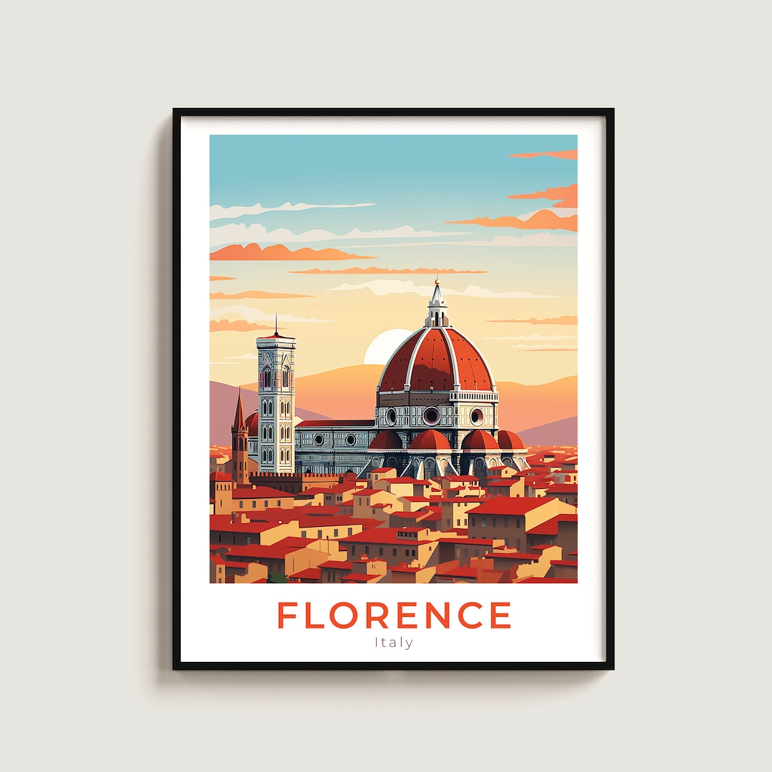 Florence Travel Poster Wall Art Gift Italy Travel Print Gift Home Decor ...