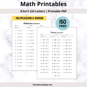 Math Worksheet Printable for Kids, Division and Multiplication ...