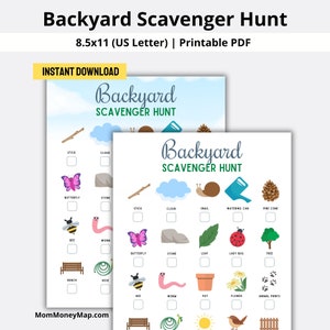 Backyard Scavenger Hunt Printable PDF, Treasure Hunt Printable, Family ...