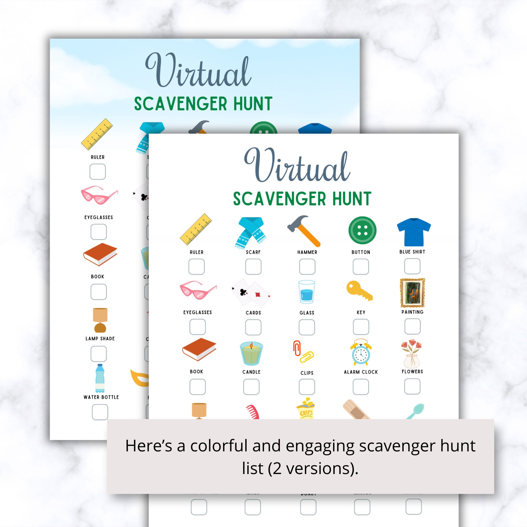 Virtual Scavenger Hunt Printable PDF, Treasure Hunt Printable, Family ...