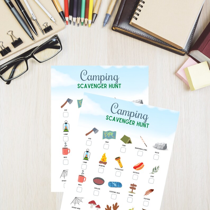 Camping Scavenger Hunt Printable PDF, Treasure Hunt Printable, Family ...