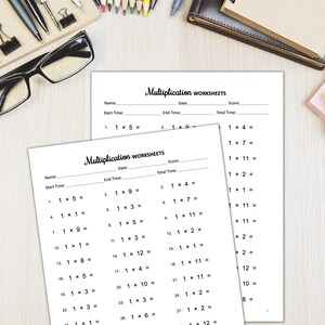 Multiplication Worksheet Printable for Kids, Math Learning Worksheet ...