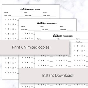 Addition Worksheets Printable for Kids, Math Learning Worksheets for ...