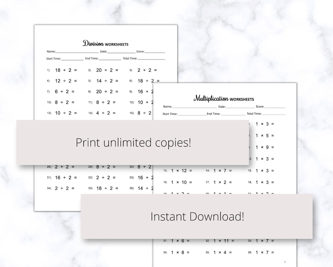 Math Worksheet Printable for Kids, Division and Multiplication ...