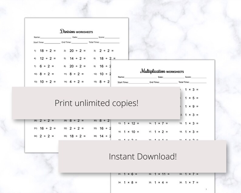 Math Worksheet Printable for Kids, Division and Multiplication ...