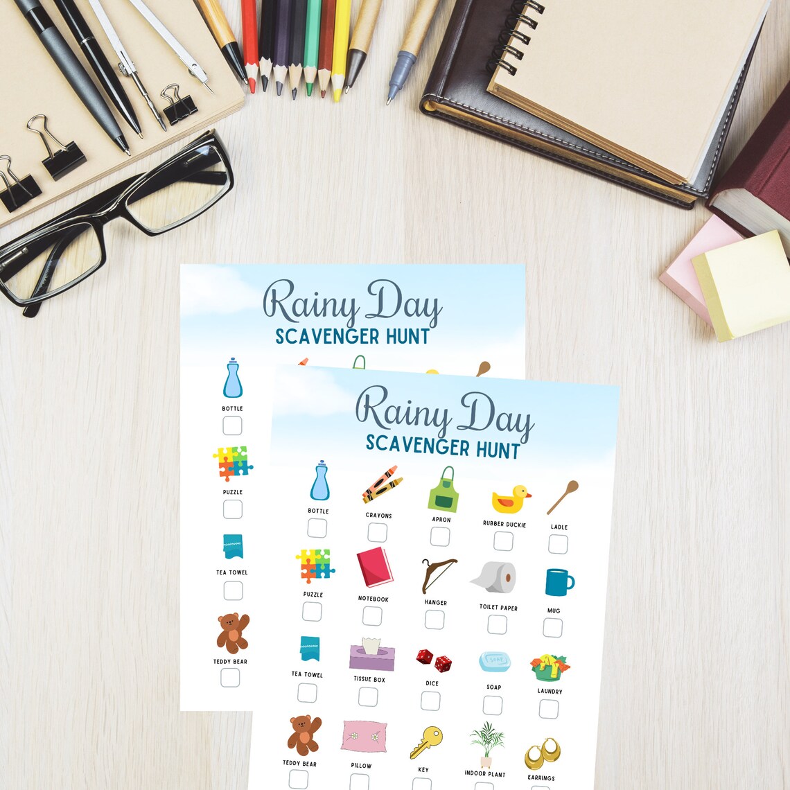 Rainy Day Scavenger Hunt Printable PDF, Treasure Hunt Printable, Family ...