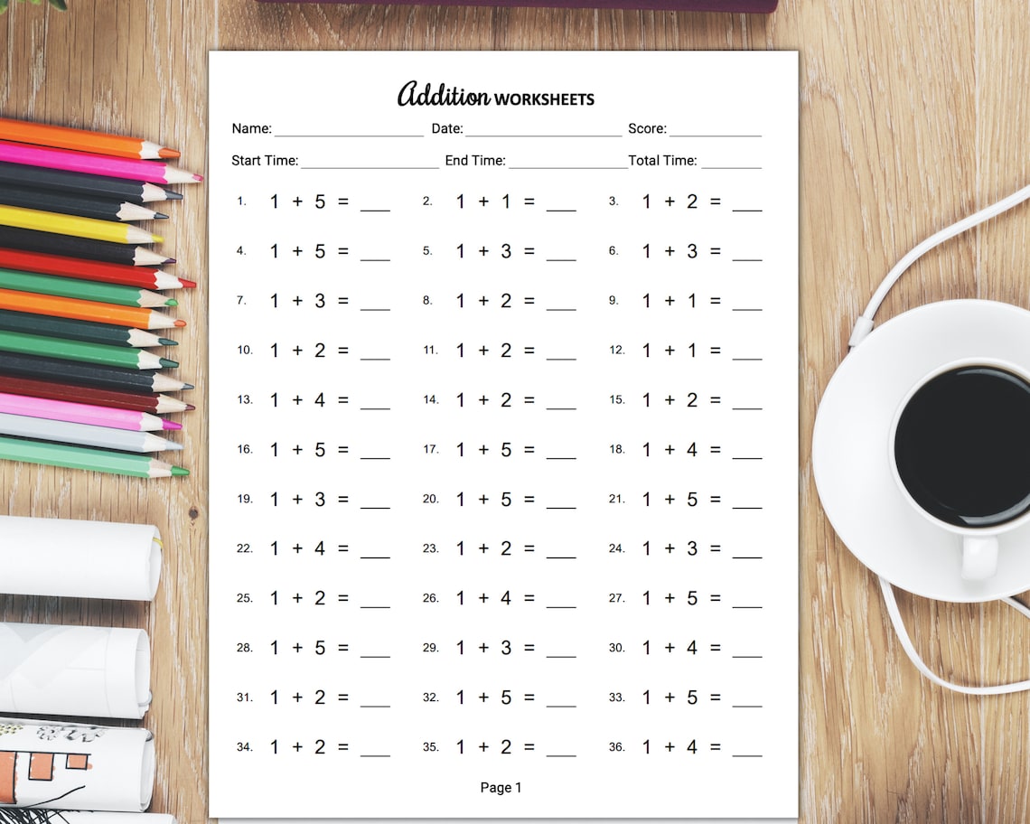 Addition Worksheets Printable for Kids, Math Learning Worksheets for ...