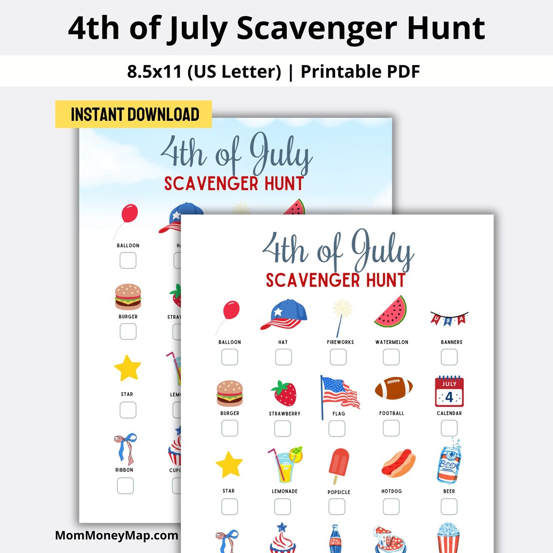 4th of July Scavenger Hunt Printable PDF, Treasure Hunt Printable ...