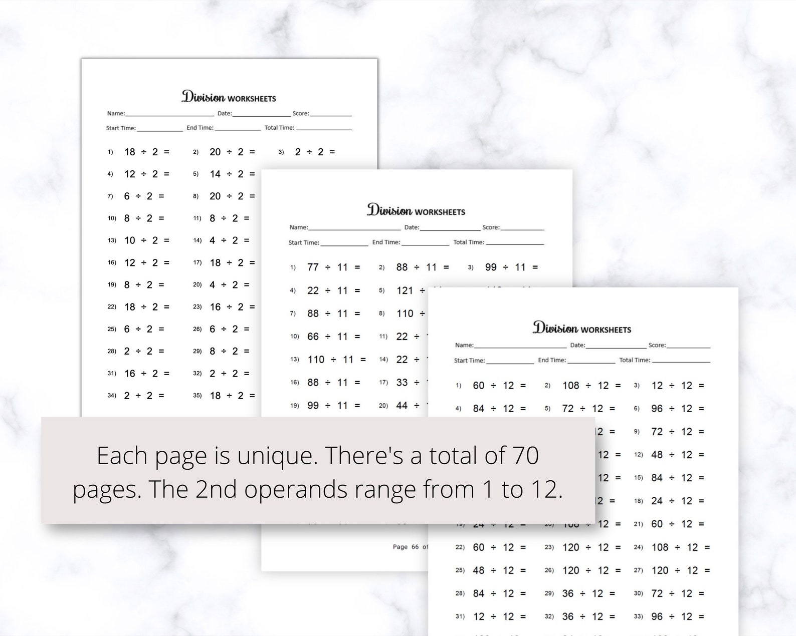 Division Worksheet Printable for Kids, Math Learning Worksheet for Kids ...