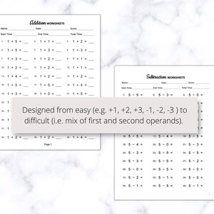 Math Worksheet Printable for Kids, Addition and Subtraction Worksheet ...