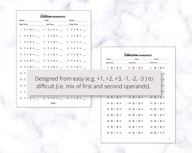Math Worksheet Printable for Kids, Addition and Subtraction Worksheet ...