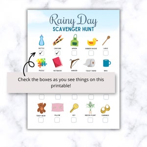 Rainy Day Scavenger Hunt Printable: Family Indoor Activity (PDF) - Etsy