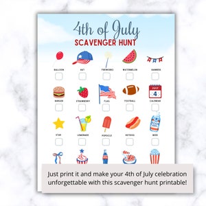 4th of July Scavenger Hunt Printable PDF, Treasure Hunt Printable ...